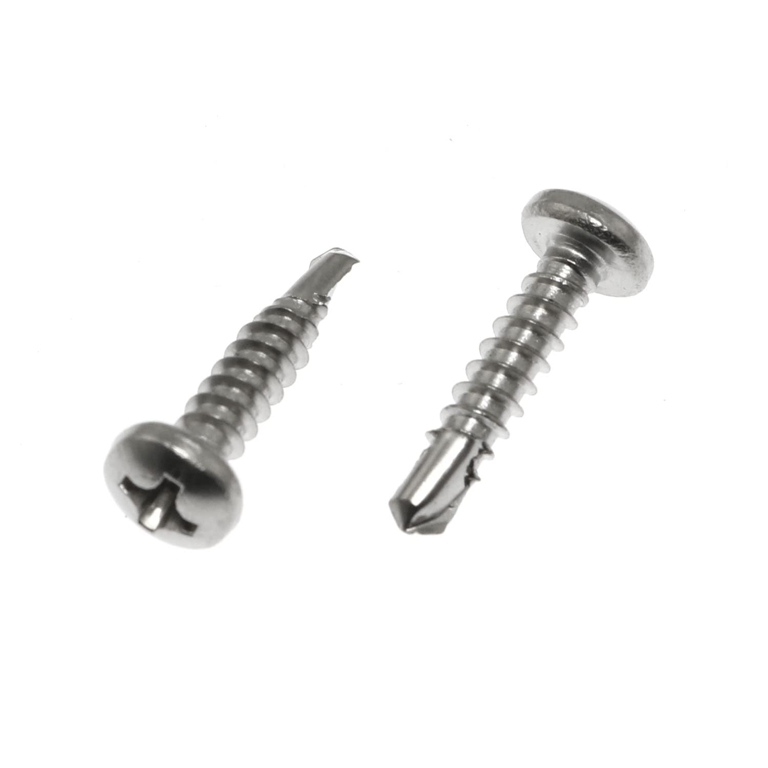 Maxmoral 50PCS 304 Stainless Screws, Self Tapping Screws, 6 x 5/8'' Pan Head Screws, Pan Head Self Drilling Screws, Self-Tapping Sheet Metal Tek Screws