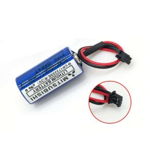 BAOBUTE 2PCS 1800mAh CR17335SE-R 3V Q6BAT PLC Lithium Battery for QNS System Q6BAT Q25PRHCPU Q170HBATC with Plug