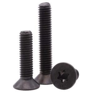 m6-1.0 x 30mm flat countersunk head torx security machine screws bolts, black oxide finish, 10.9 grade alloy steel, full thread, pack of 30