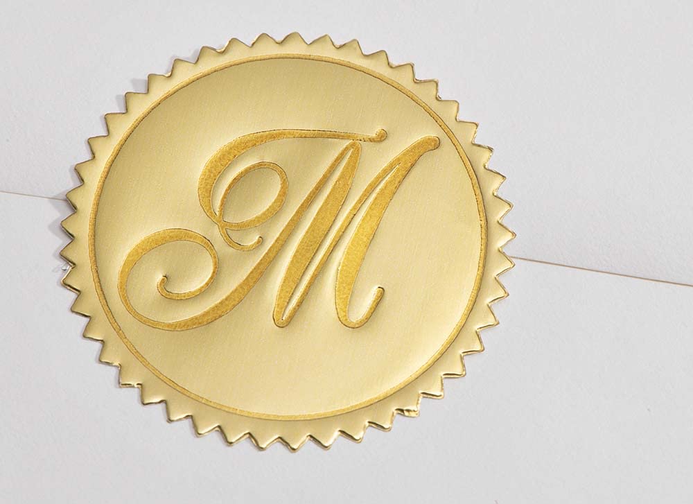 PaperDirect Gold Foil Letter M Monogram Seals, Envelope Accessories, Set of 100