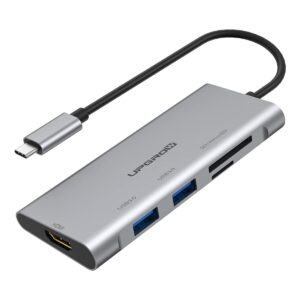 USB C Hub, 5-in-1 USB C Adapter, with 4K USB C to HDMI, SD and microSD Card Reader, 2 USB 3.0 Ports, for MacBook Pro 2020/2019/2018, iPad Pro 2020/2019, Pixelbook, XPS, and More