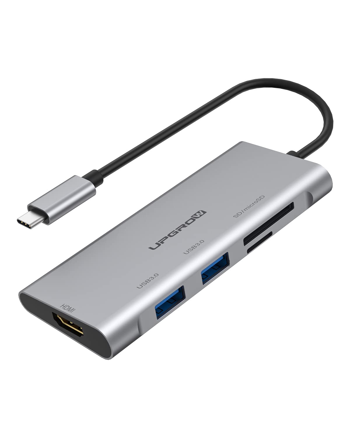 USB C Hub, 5-in-1 USB C Adapter, with 4K USB C to HDMI, SD and microSD Card Reader, 2 USB 3.0 Ports, for MacBook Pro 2020/2019/2018, iPad Pro 2020/2019, Pixelbook, XPS, and More