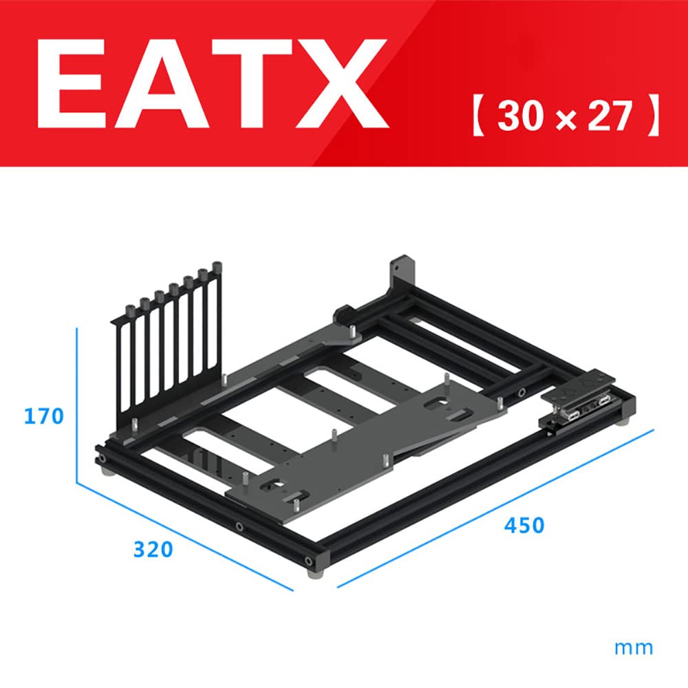 EDIY Stackable PC Case Test Bench Open Air Computer Case for EATX Motherboard Aluminum Bracket DIY Bare Frame EATX Chassis Support Intel AMD Graphics Card