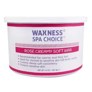 waxness spa choice rose creamy soft wax 14 oz / 397 ml