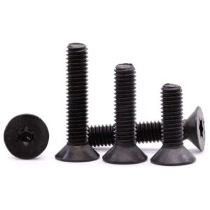 M6-1.0 x 30mm Flat Countersunk Head Torx Security Machine Screws Bolts, Black Oxide Finish, 10.9 Grade Alloy Steel, Full Thread, Pack of 30