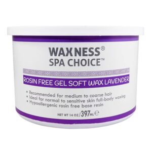 waxness spa choice rosin free gel soft wax lavender 14 oz / 397 ml