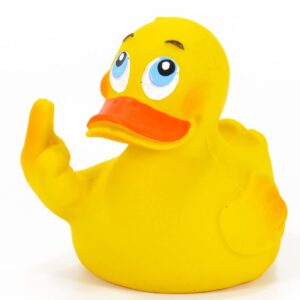 The Expressive Finger Rubber Duck Bath Toy by Lanco | Squeaker | All Natural, Biodegradable, Organic | Collect Them All