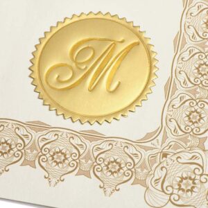 PaperDirect Gold Foil Letter M Monogram Seals, Envelope Accessories, Set of 100