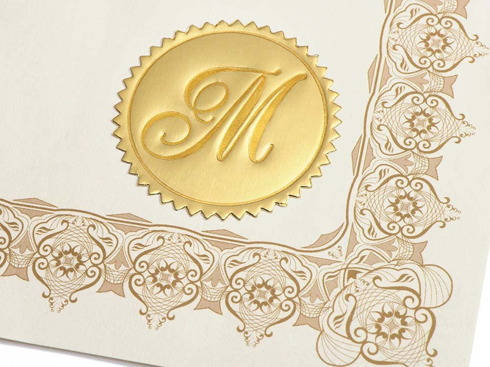 PaperDirect Gold Foil Letter M Monogram Seals, Envelope Accessories, Set of 100