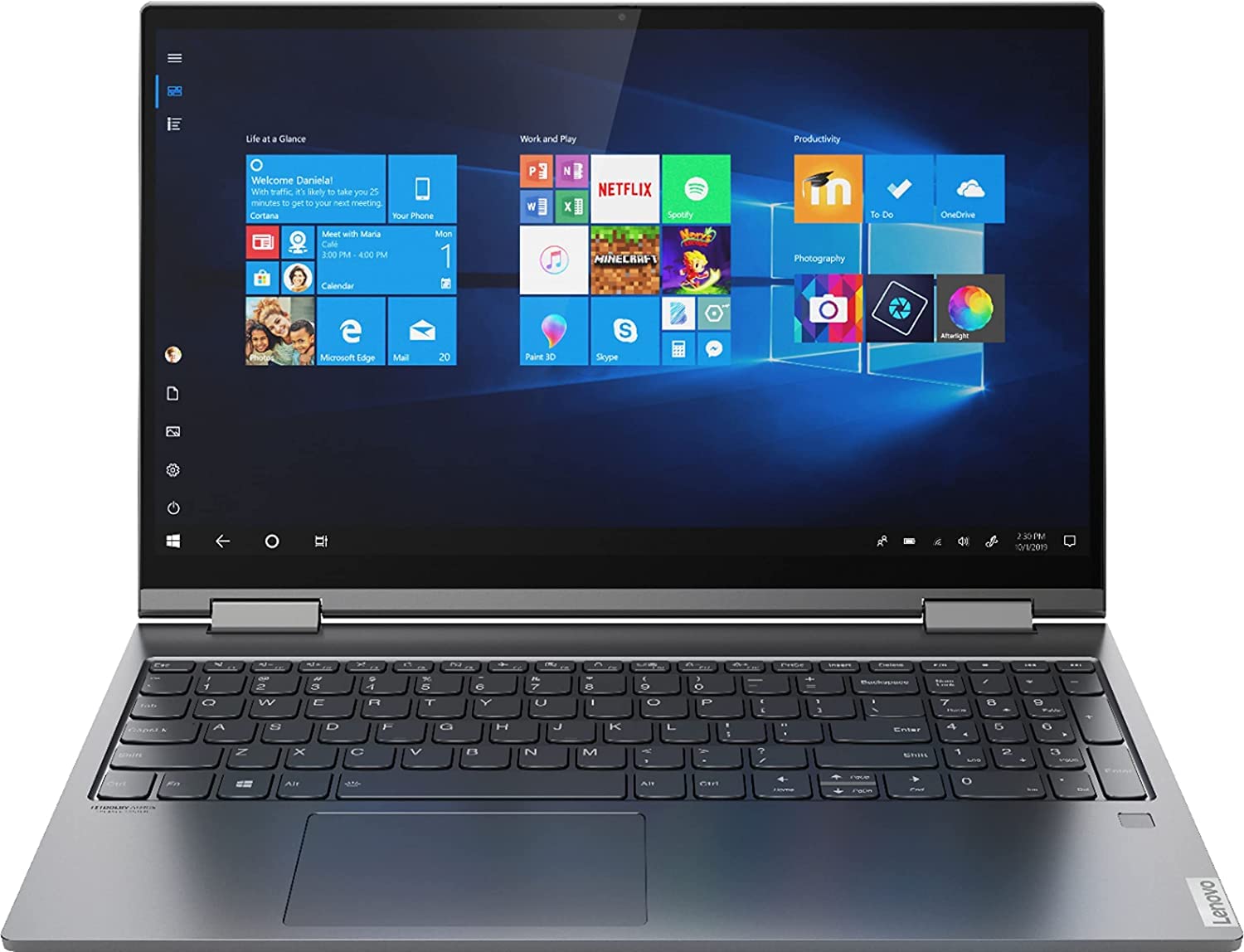 Lenovo Yoga C740 2-in-1 Laptop, 15.6" Full HD Touchscreen, Intel Core i5-10210U Quad-Core Processor, 8GB RAM, 1TB PCIe SSD, Backlit Keyboard, Wi-Fi, Windows 10 Home, Grey