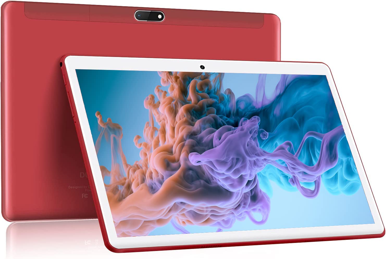 DUODUOGO Android Tablet 10 inch Newest Quad Core Processor, 64GB ROM + 4GB RAM, 128GB Expandable, 5G Dual WiFi, Android 10 Tablet, Dual Camera, 6000mAh, Bluetooth, GPS (Red)