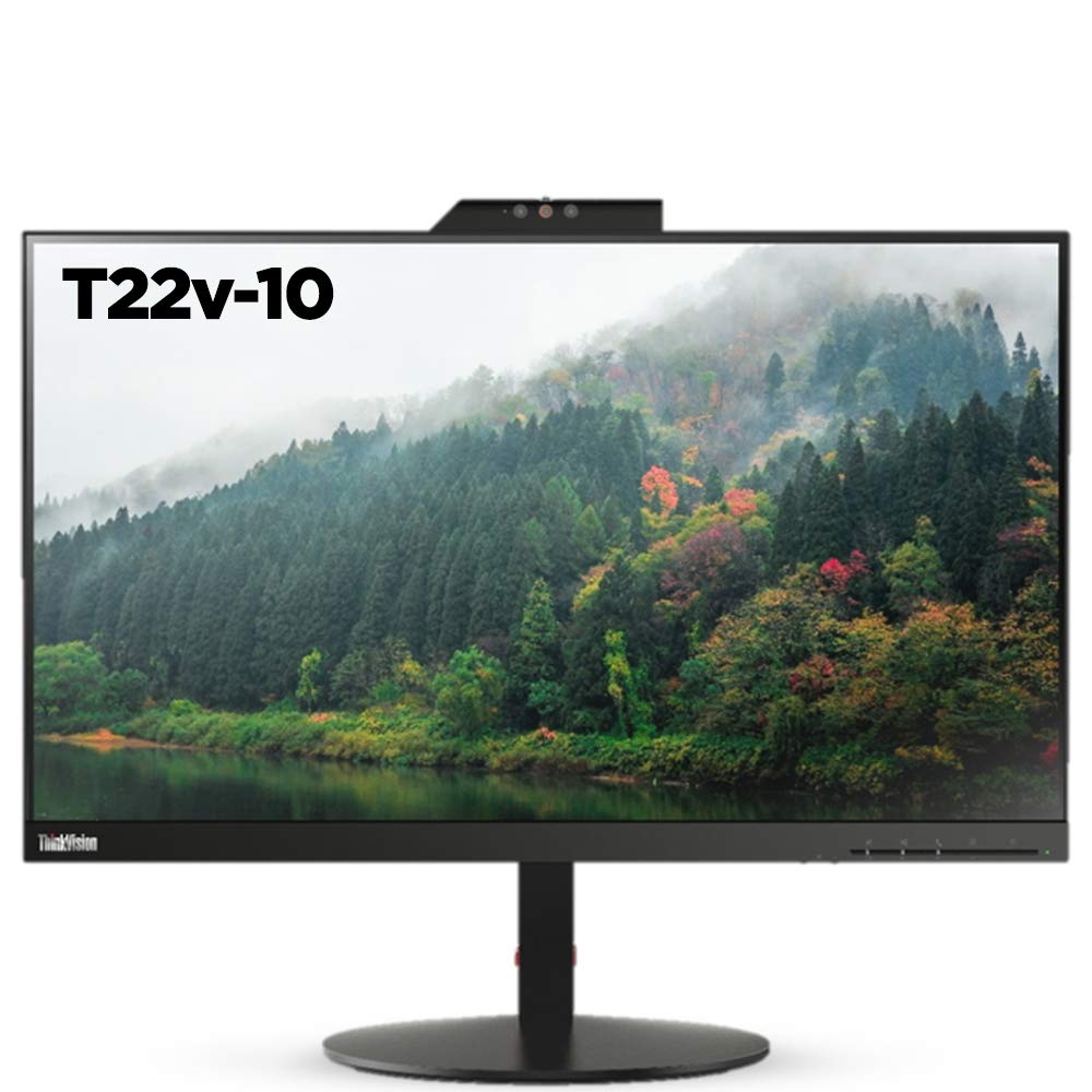 Lenovo ThinkVision T22v-10 21.5 inch LED lit VoIP Monitor FHD, IPS Edgeless HDMI, VGA, DP ports (Renewed)