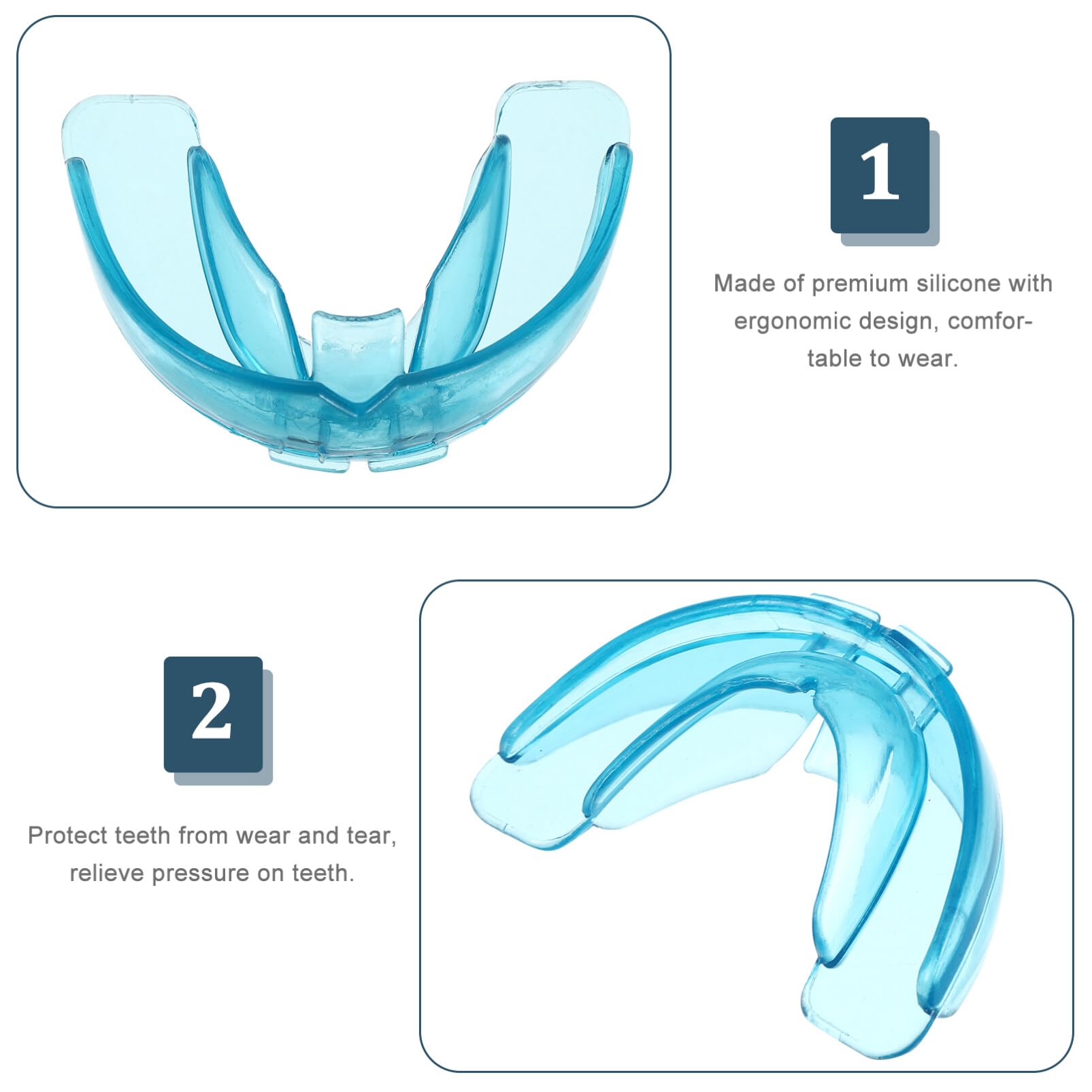 Healifty Dental Night Guard for Teeth Grinding Mouth Guard for Clenching Teeth at Night Nightguard Mouthguard for Sleep 2pcs