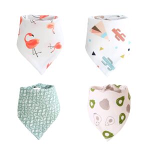 knindnn baby bandana drool bibs,5 pack soft and absorbent baby drool bibs