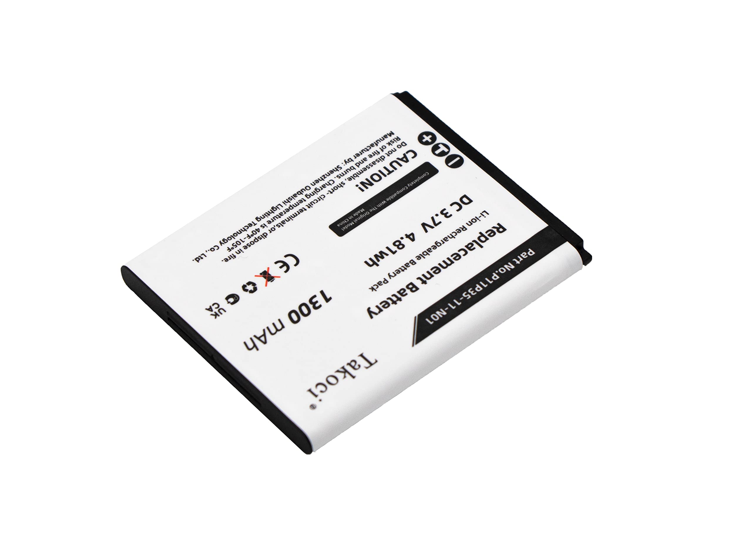 TAKOCI Replacement Battery for Texas Instruments TI-84 Plus CE, TI-84 CE, fits Part No 3.7L12005SPA, P11P35-11-N01, 3.7V 1300mAh