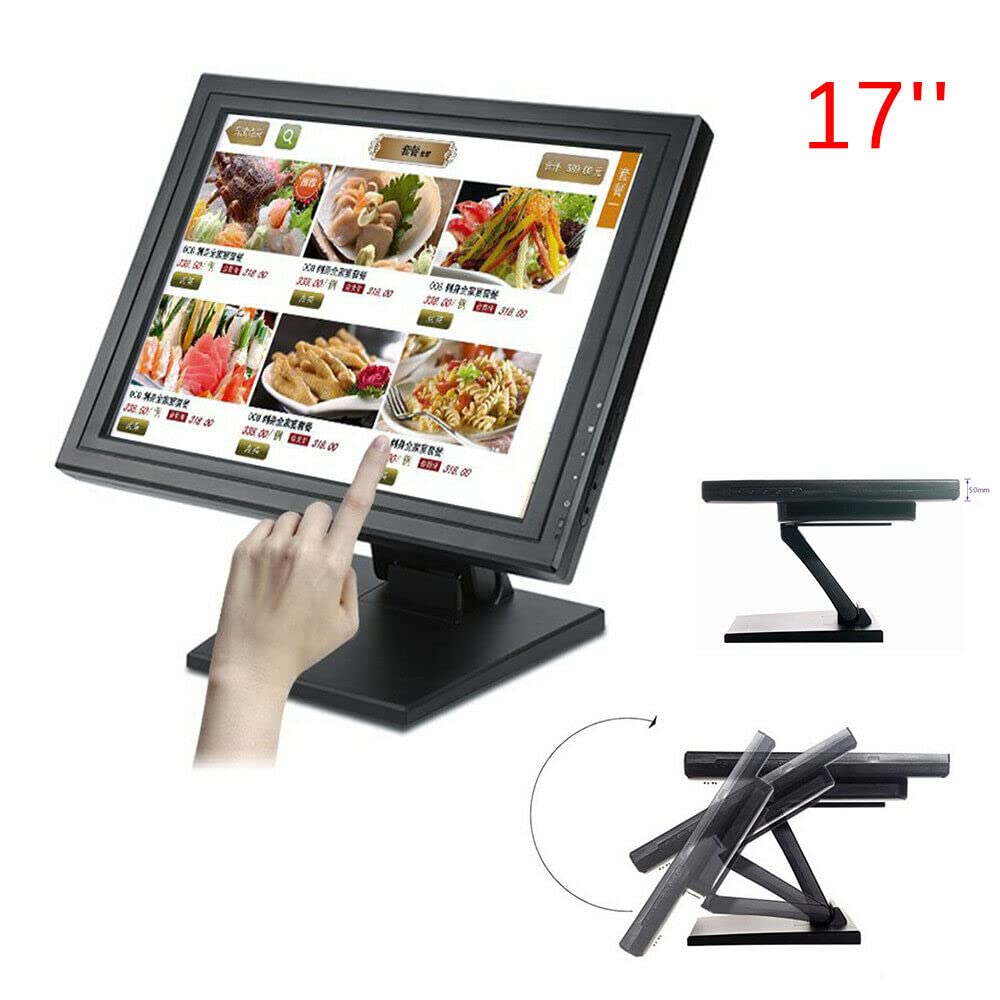 Aohuada USB Portable Computer Touch Screen Monitor 15/17 Inch Interface Pos Stand Computer Display Touch Screen Led Monitor (17 inch with Speaker and HDMI)