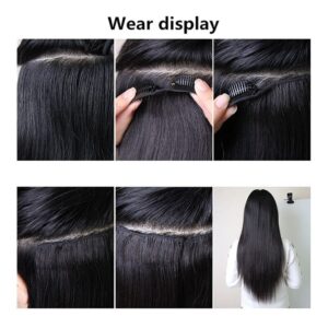 Straight Clip in Hair Extensions for Black Women Clip in Hair Extensions Real Human Hair,8pcs Per Set with 18Clips Double Lace Weft,120Gram,100% Real Soft Human Hair Natural Black (16Inch, #1B)