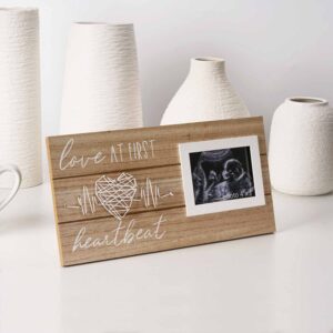 New Mom Mothers Day Gifts,Pregnancy Announcement Gift ideas Baby Nursery Decor,Gender Reveal Baby Shower for Expecting Mommy,Sonogram Ultrasound Picture Frame,Love At First Heartbeat,4"x3" Photo