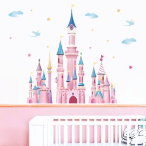 wondever castle wall stickers fairy tale peel and stick wall art decals for girls bedroom living room baby nursery