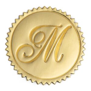 paperdirect gold foil letter m monogram seals, envelope accessories, set of 100