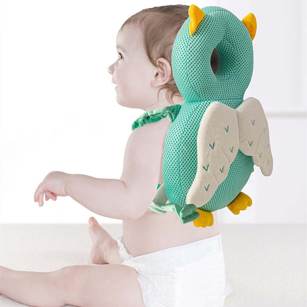 Baby Head Protector & Baby Knee Pads for Crawling, Adjustable Toddlers Head Safety Pad Cushion Backpack, Baby Back Protection for Crawling & Walking, for Age 5-24Months (Bee)