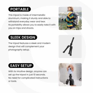 Pivo Tripod Mini 14-inch Smartphone and Camera Extendable Compact Lightweight Aluminum Stand with Universal 1/4" Thread for Action Camera, DSLR & Pivo Pods