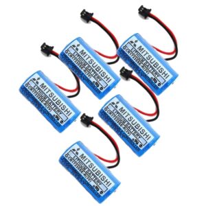 BAOBUTE 2PCS 1800mAh CR17335SE-R 3V Q6BAT PLC Lithium Battery for QNS System Q6BAT Q25PRHCPU Q170HBATC with Plug