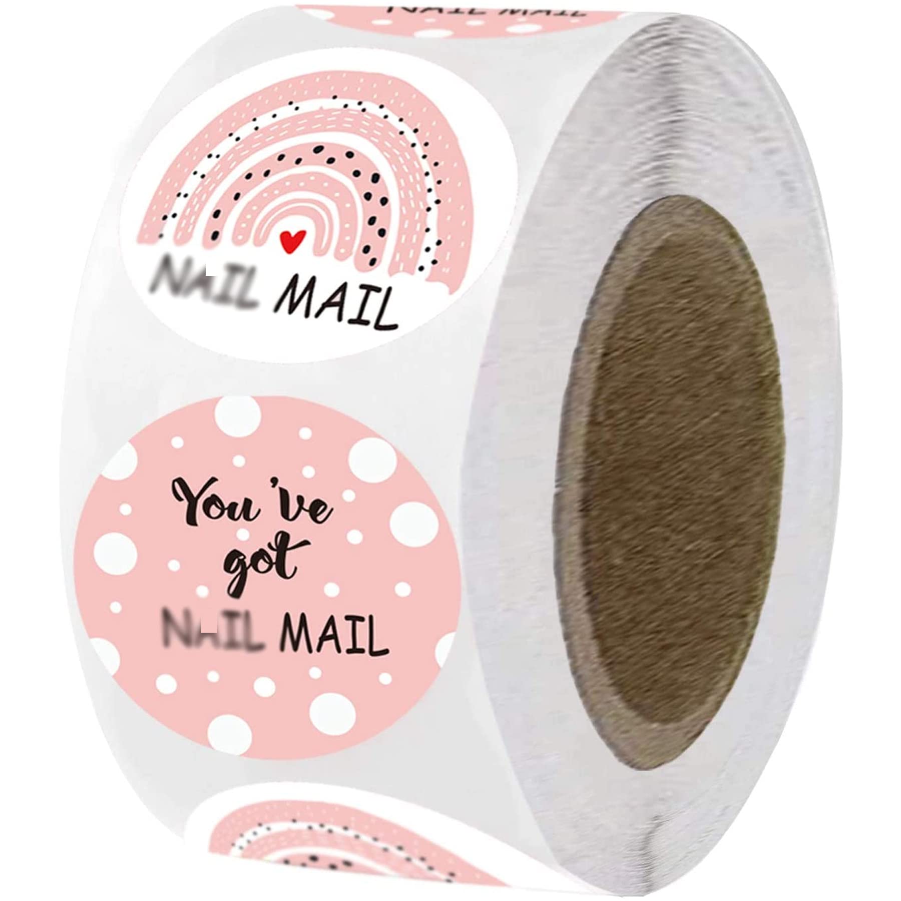 Pink Nail Mail Stickers 2 Inches Round Nail Mail Envelope Labels - 250 Pcs Nail Mail Labels Boho Rainbow Business Thank You Stickers for Color Street,Envelope Sticker,Shop Supplies,Packing Supplies