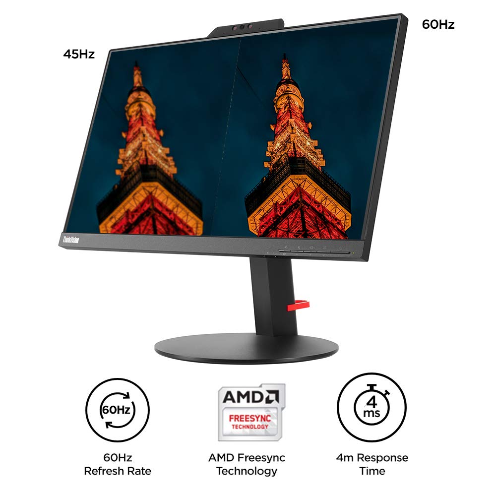 Lenovo ThinkVision T22v-10 21.5 inch LED lit VoIP Monitor FHD, IPS Edgeless HDMI, VGA, DP ports (Renewed)