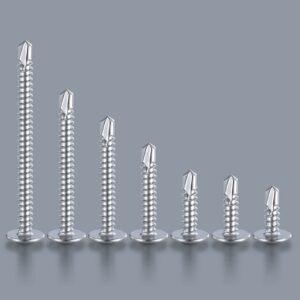 Wensilon（300pcs）#8×3/4”for Sheet Metal Self-Tapping Screws 410 Stainless Steel Truss Head High-Strength Quick Tapping Screws