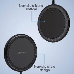 COKOEYE Wireless Charger 1-Pack 10W for iPhone Wireless Charger Pad, Fast Wireless Phone Charger for iPhone 16/16 Plus/16 Pro/16 Pro Max/15 Pro/15/15 Plus/14/13 Series/Samsung S22/AirPods Pro 2