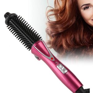 hair dryer brush, curling iron hair ionic hair straightener brush ceramic heated brush styler for short hair[us]