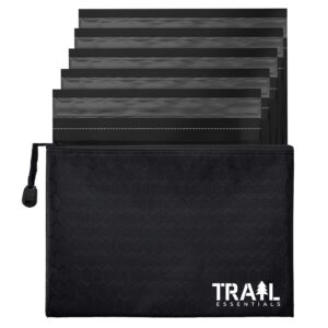 trail essentials adult diaper disposal bags - tape-seal, large, black opaque disposal bags for adult diapers, incontinence underwear and personal hygiene products (black)