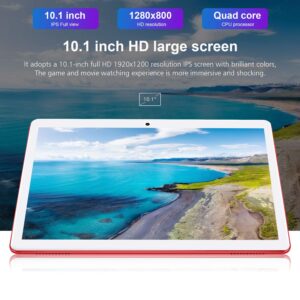 DUODUOGO Android Tablet 10 inch Newest Quad Core Processor, 64GB ROM + 4GB RAM, 128GB Expandable, 5G Dual WiFi, Android 10 Tablet, Dual Camera, 6000mAh, Bluetooth, GPS (Red)