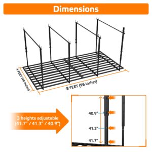 ORASANT 8x4FT Overhead Garage Storage Rack, Adjustable Ceiling Garage Rack With Flexible Studs Spacing, Heavy Duty Gauge Steel, Easy Installation, 96" Length x 48" Width