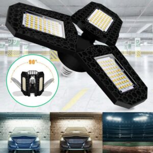 EZONEDEAL 2-Pack LED Garage Light 60W Garage Lighting - 7200LM 6000K LED Deformable Garage Ceiling Lights, LED Shop Light with Adjustable Multi-Position Panels, LED Glow Light for Garage, Workshop