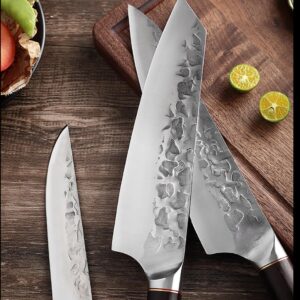 Kakamono Chef Knife, 8 Inch High Carbon Steel Hand Forged Sharp Kitchen Knife with Ergonomic Handle, Gift Box for Family & Restaurant