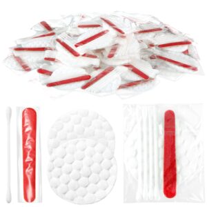 tondiamo 100 pieces hotel vanity kit individually wrapped hotel amenities disposable travel size hospitality supplies, each includes 2 cotton pads 4 cotton swabs nail file for motels makeup toiletry