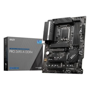 msi pro z690-a ddr4 proseries computer gaming motherboard (atx, 12th gen intel core, lga 1700 socket, ddr4, pcie 4, cfx, m.2 shield frozr, hdmi, displayport) intel pc motherboards (renewed)