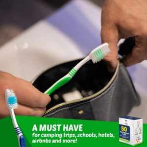 EcoFox Bulk Toothbrushes 10 Pack | Individually Wrapped Travel Toothbrush Set for Adults & Kids | Made with a Medium-Soft Large Brush Head | BPA-Free & Disposable!