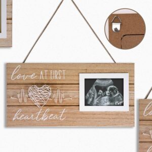 New Mom Mothers Day Gifts,Pregnancy Announcement Gift ideas Baby Nursery Decor,Gender Reveal Baby Shower for Expecting Mommy,Sonogram Ultrasound Picture Frame,Love At First Heartbeat,4"x3" Photo