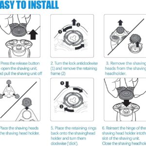 Sh90 Replacement Heads compatible with Philips Norelco Series 9000 Replacement Blades for Electric Shaver Series 9000(S9xxx) Series 8000(S8xxx) Shaving Heads,Upgrade SH90 Replacement Heads,SH90/72