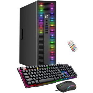 hp custom built rgb lights pc prodesk desktop computer intel core i5 4570 quad-core processor 8gb ram 512gb ssd windows 10 pro wi-fi gaming pc keyboard & mouse (renewed)