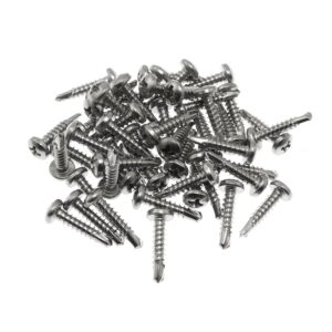 Maxmoral 50PCS 304 Stainless Screws, Self Tapping Screws, 6 x 5/8'' Pan Head Screws, Pan Head Self Drilling Screws, Self-Tapping Sheet Metal Tek Screws