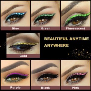 False Eyelashes Fake Mink Lashes 4 Pairs/Set Eyeliner Sticker Reusable Colorful Beauty Fashion Eyelid Line Sticker Eyelash Extension Kit Natural Eye Fake Lashes for Women's Make Up -Black