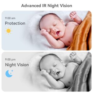 acesee 2MP Indoor Wireless Camera Baby Monitor 2.4Ghz WiFi Home Security Camera with 1080P Night Vision Smart Camera with 2-Way Audio Siren Pet Camera with APP Cloud & SD Card Storage - White