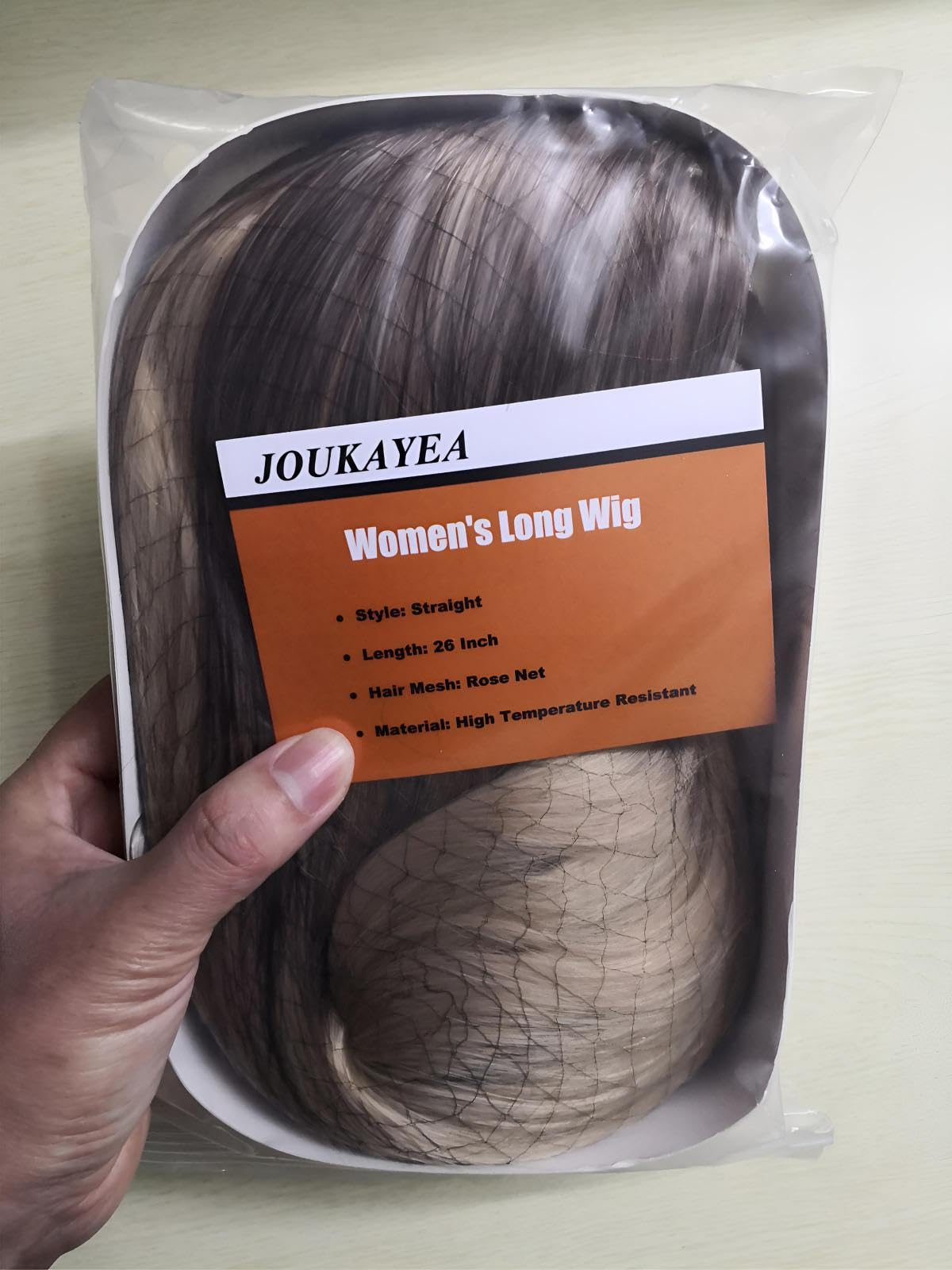 JOUKAYEA Long Ombre Brown Blonde Wig for White Black Women, Synthetic Straight Highlight Dirty Blond Wig with Dark Roots, Golden Hispanic Ladies Realistic Natural Looking Hair Replacement Wigs