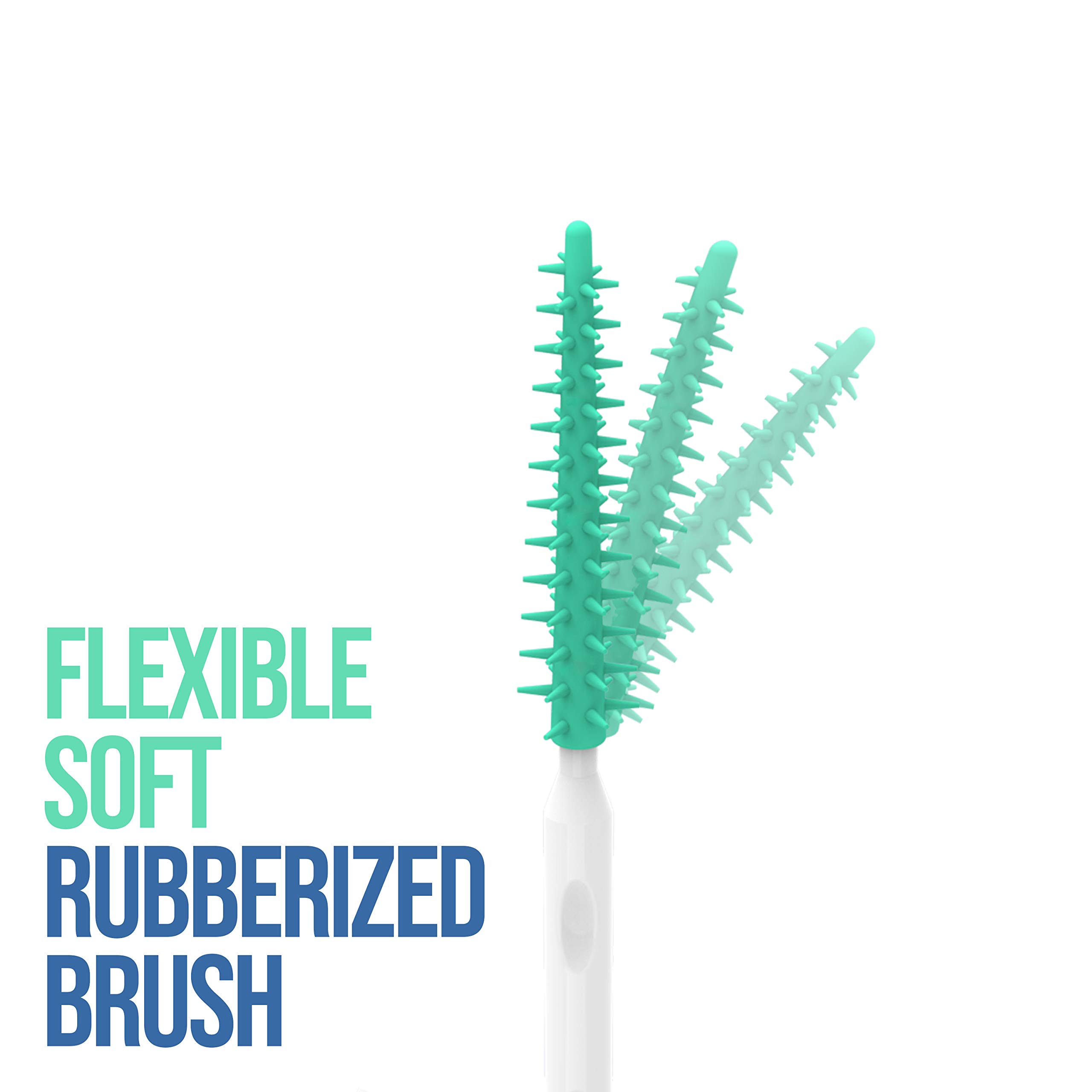 Dr. Emma Brush Picks Rubberized Brush Mint Brush Picks, 2 Packs, 100 Picks/Pack