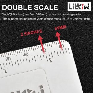 LitKiwi 1PCS Double Scale Measuring Tape Clip,304 Stainless Steel Measuring Tool,Accurately Position Measure Tool,Fixed Point Measurement,Corners Clamp Precision Marking Tool