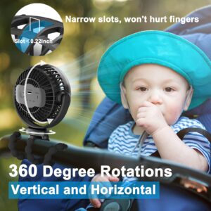 Stroller Fan, Used As Power Bank, 42Hrs 8000mAh Rechargeable Battery Operated Fan, Small Clip On Fans For Baby Stroller, Car Seat, Bed, Golf Cart, Beach, Peloton Bike, Portable Fan for Travel, Camping